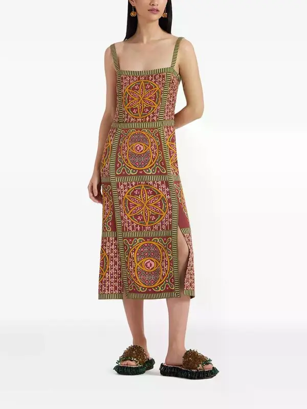 La DoubleJ Martini Midi Dress With Abstract Pattern