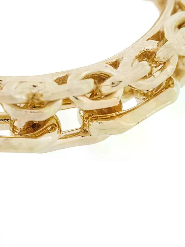 WOUTERS & HENDRIX 18kt Plated Silver Chain Embellished Stacked Ring