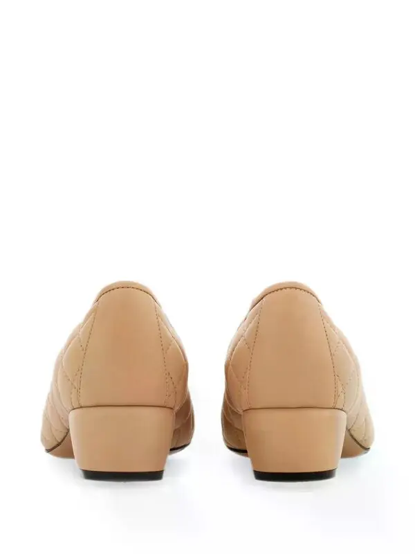 FERRAGAMO Vara Quilted Leather Pumps - Neutrals