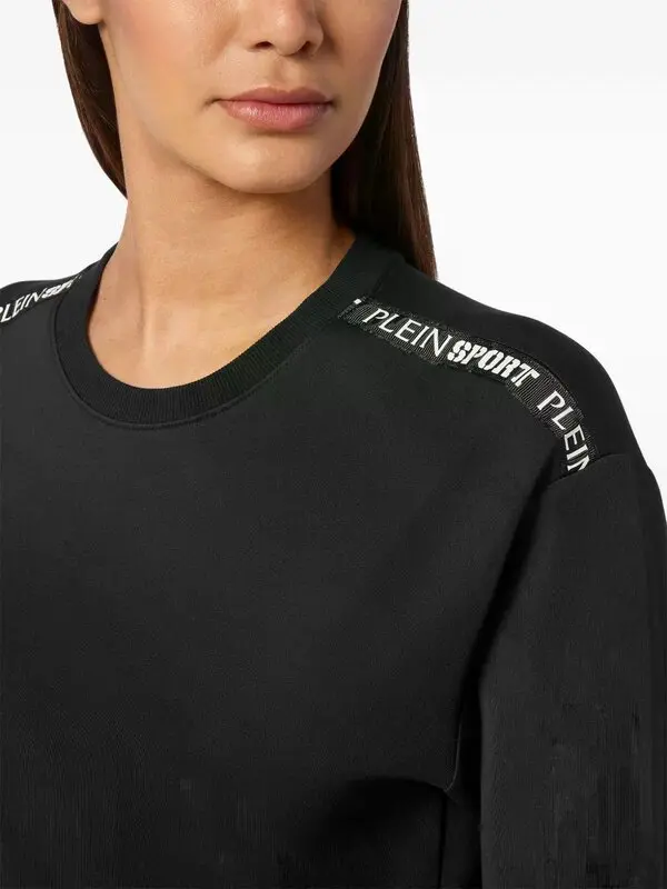 PLEIN SPORT Cropped Panel Sweatshirt With Appliqué Logo