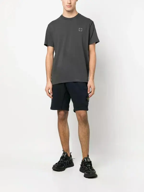 Stone Island Compass-patch Cotton T-shirt - Grey
