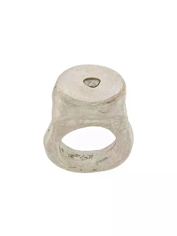 PARTS OF FOUR Tone Sterling And Diamond Tall Roman Ring - Silver