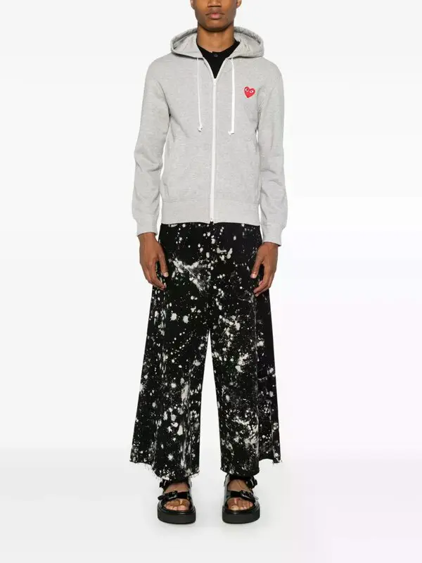 Play Comme Des Garcon Mélange Effect Cotton Hoodie