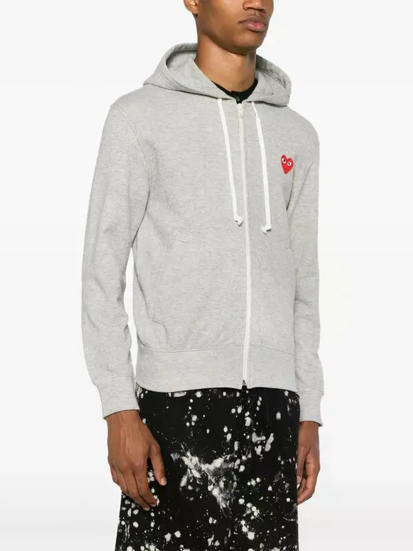 Play Comme Des Garcon Mélange Effect Cotton Hoodie