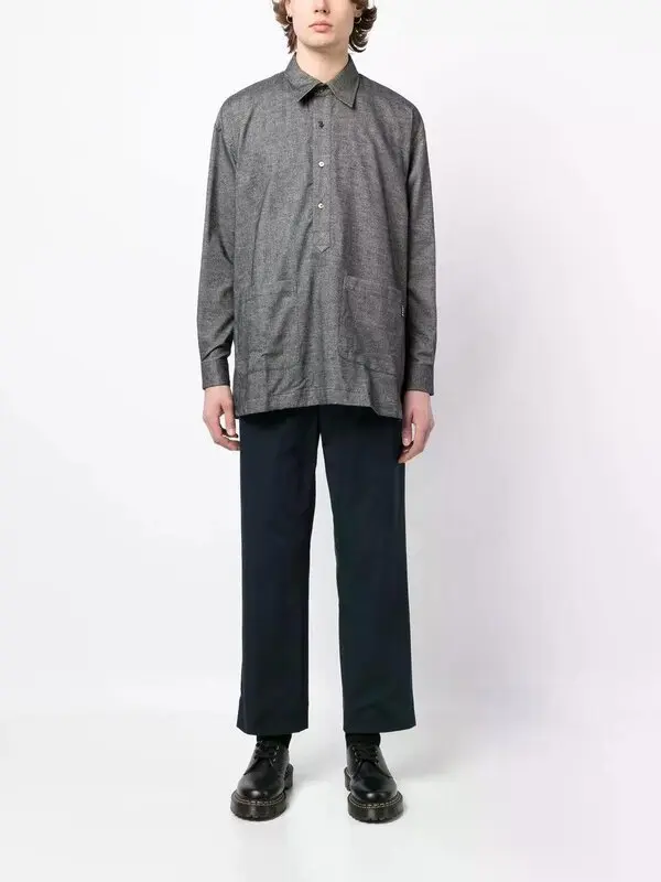 THE POWER FOR THE PEOPLE Button Placket Long-sleeve Shirt