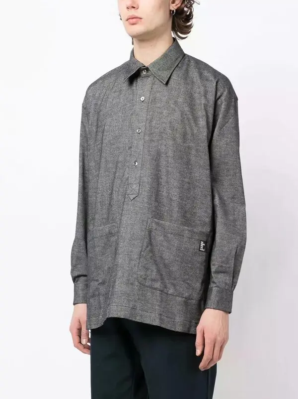 THE POWER FOR THE PEOPLE Button Placket Long-sleeve Shirt