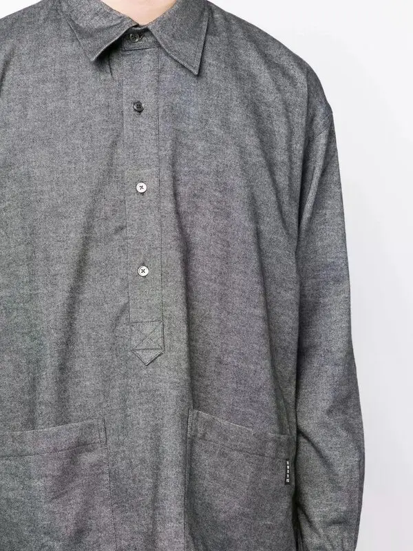 THE POWER FOR THE PEOPLE Button Placket Long-sleeve Shirt
