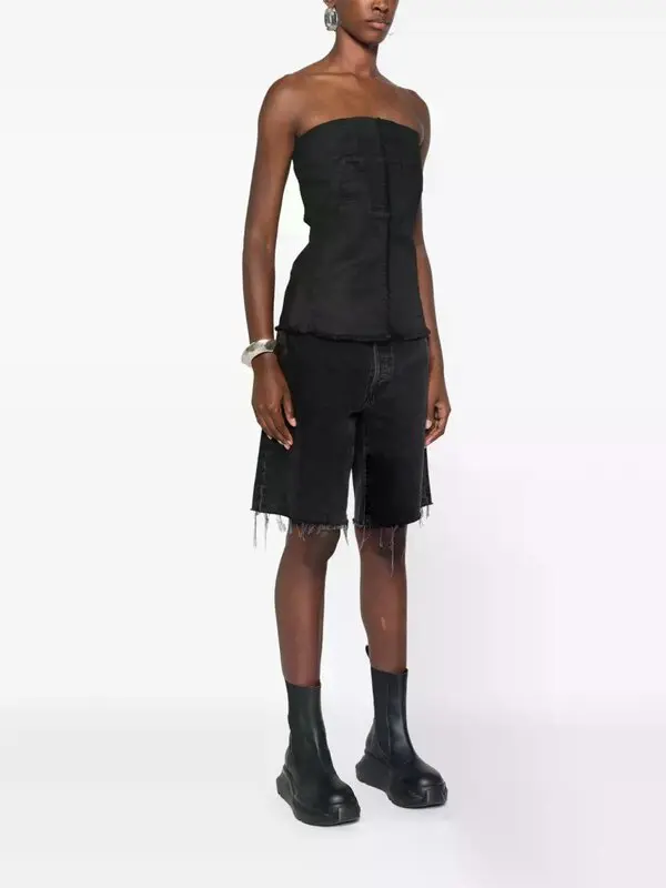 Rick Owens Cotton Blend Denim Bustier Top