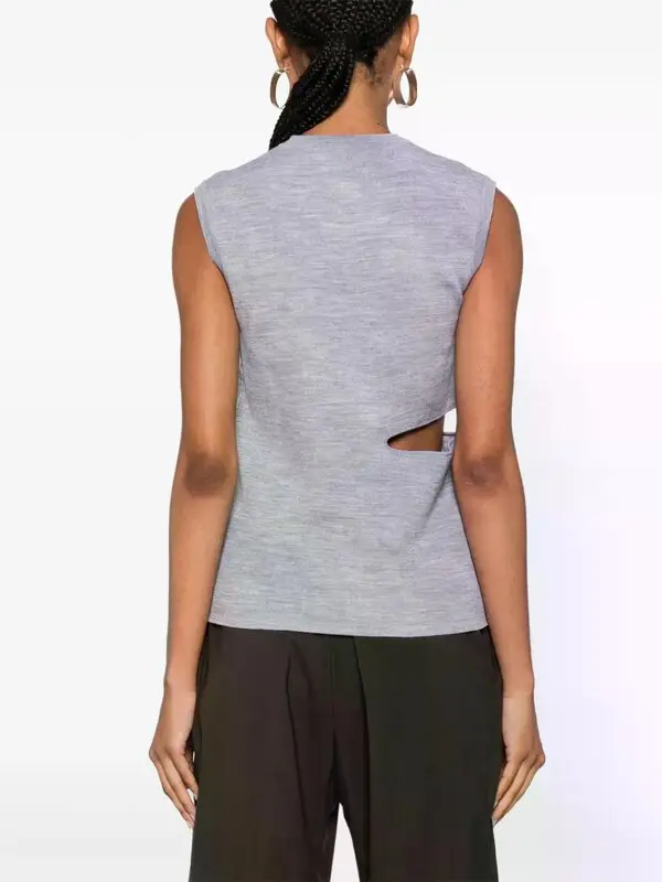 Fendi Sleeveless Crewneck Top With Ff-pattern Detail