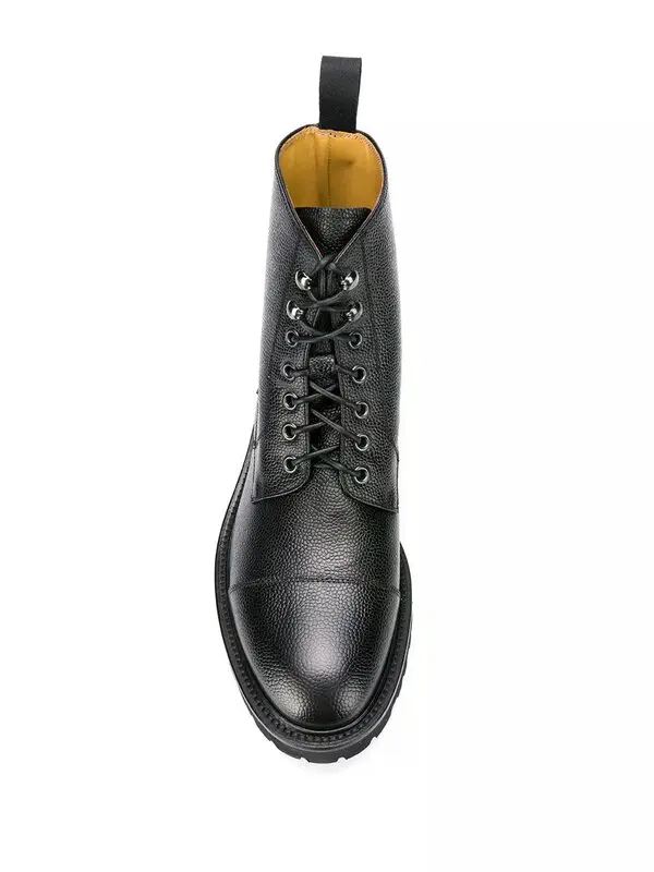SCAROSSO Jackie Grain Ankle Boots - Black