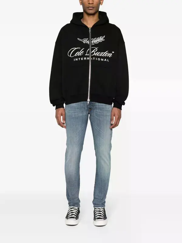 COLE BUXTON International Logo-print Hoodie - Black