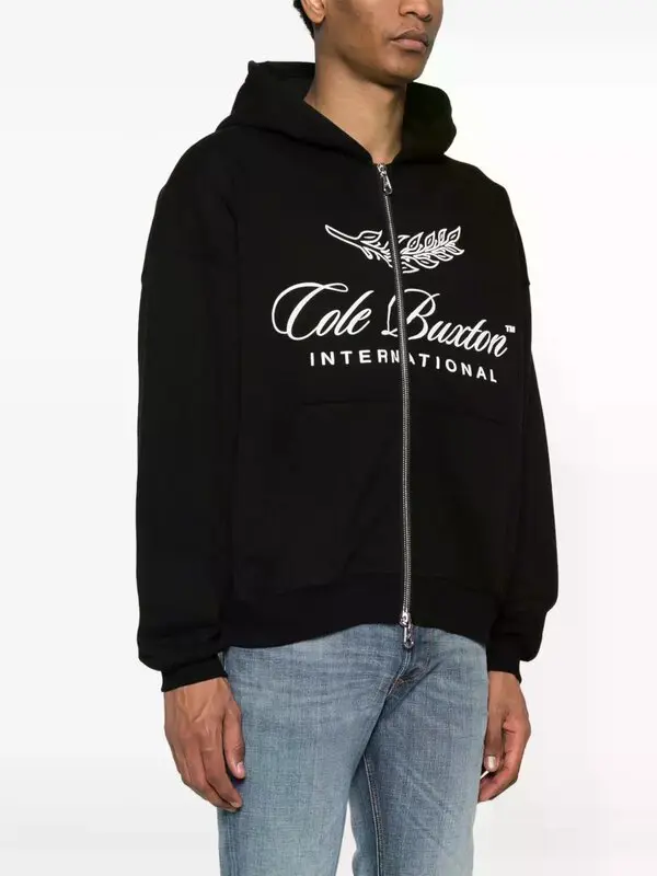 COLE BUXTON International Logo-print Hoodie - Black