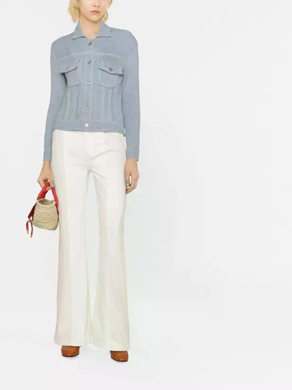 BARRIE Contrast-stitch Knitted Jacket
