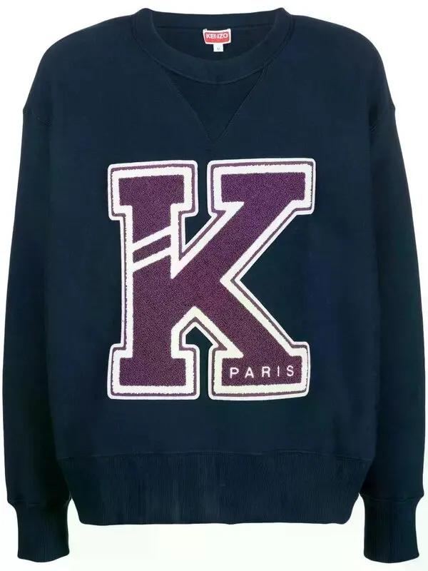 Kenzo Appliqué Crew Neck Sweatshirt - Blue