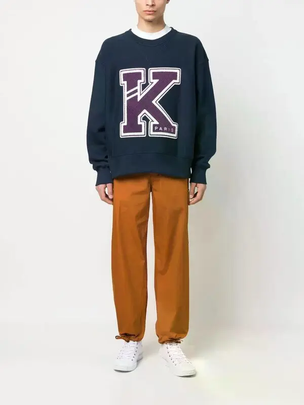 Kenzo Appliqué Crew Neck Sweatshirt - Blue