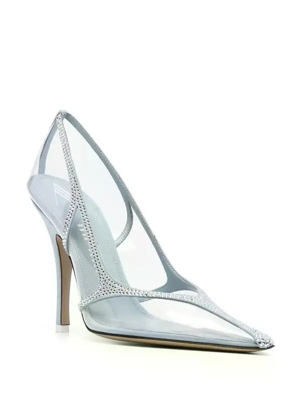Attico Venus 105mm Crystal Pumps - Neutrals