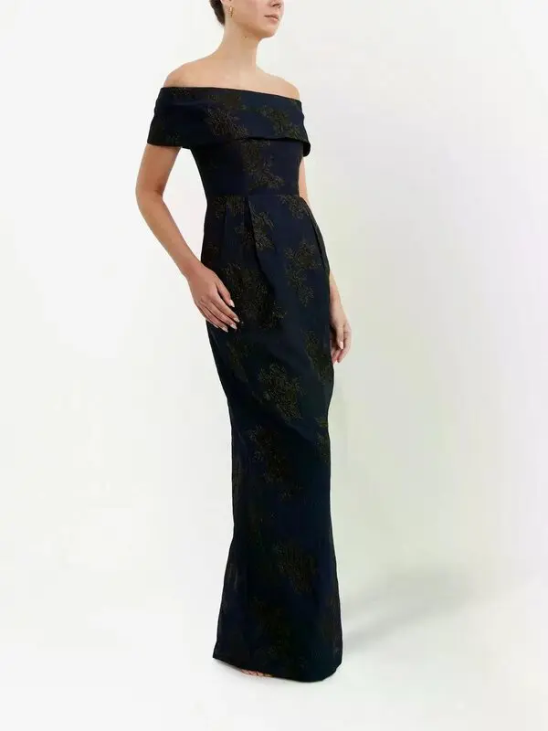 Rebecca Vallance Antoinette Off-shoulder Gown - Blue