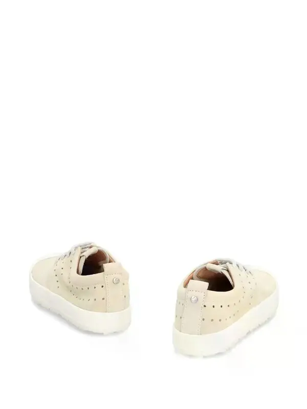 VOLTA Suede Perforated Lace-up Sneakers - Neutrals