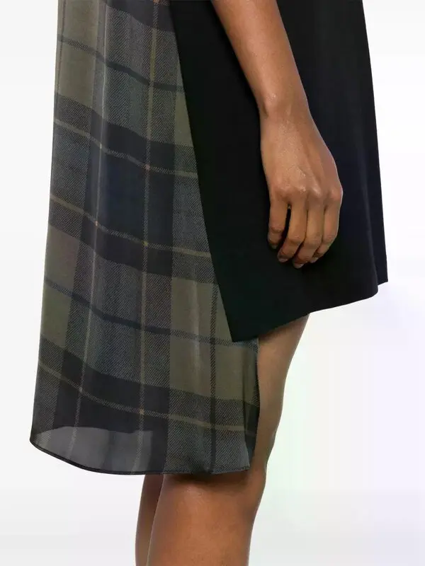 Sacai Panelled Check Mini Dress