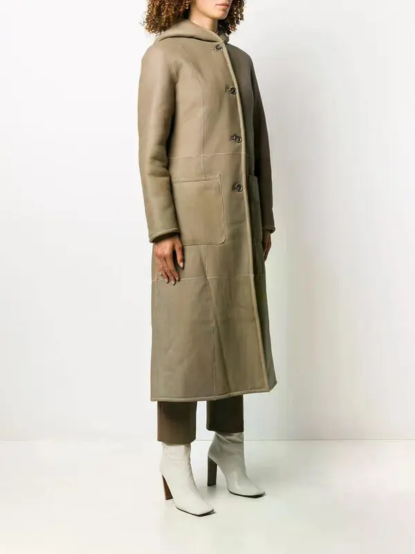 LISKA Reversible Hooded Leather Coat