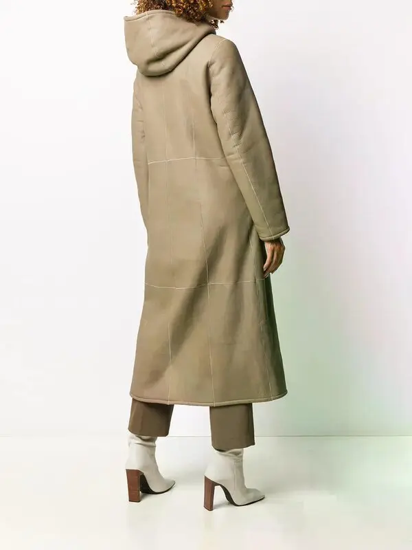 LISKA Reversible Hooded Leather Coat