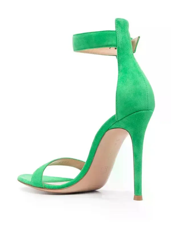 GIANVITO ROSSI Portofino 105 Suede Sandals - Green