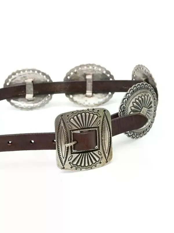Polo Ralph Lauren Western-style Engraved Buckle Belt - Brown