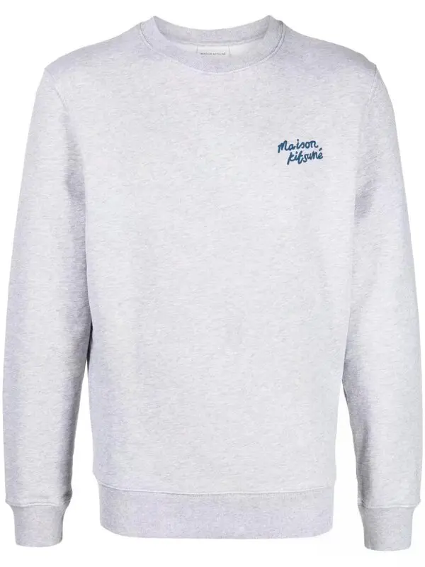 Maison Kitsuné Logo-embroidered Mélange Sweatshirt