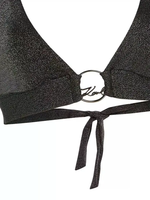 Karl Lagerfeld Halterneck Bikini With Logo Detail