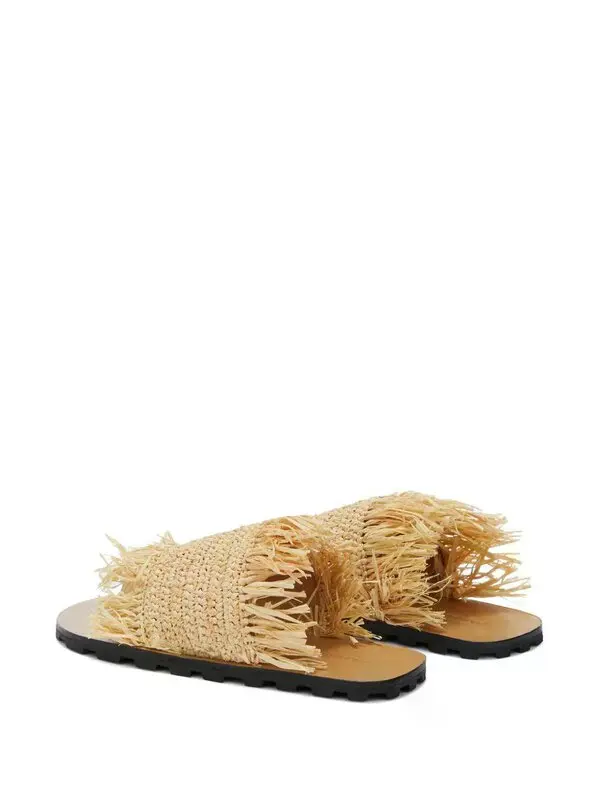 JIL SANDER Flat Raffia Sandals