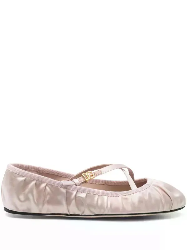Dolce & Gabbana Logo-buckle Ballet Flats - Pink