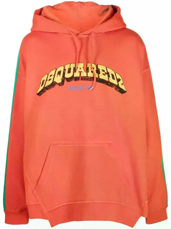 Dsquared2 Logo-print Cotton Hoodie - Orange
