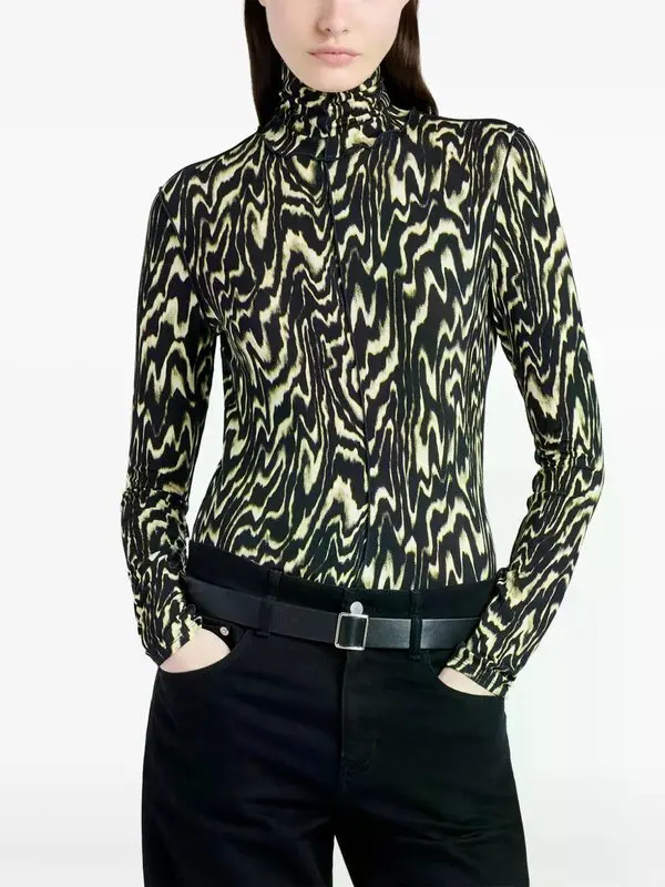Proenza Schouler White Label Audrey Top With Abstract Print