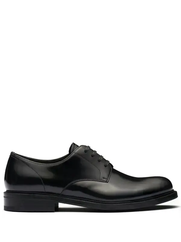 Prada Leather Derby Shoes - Black