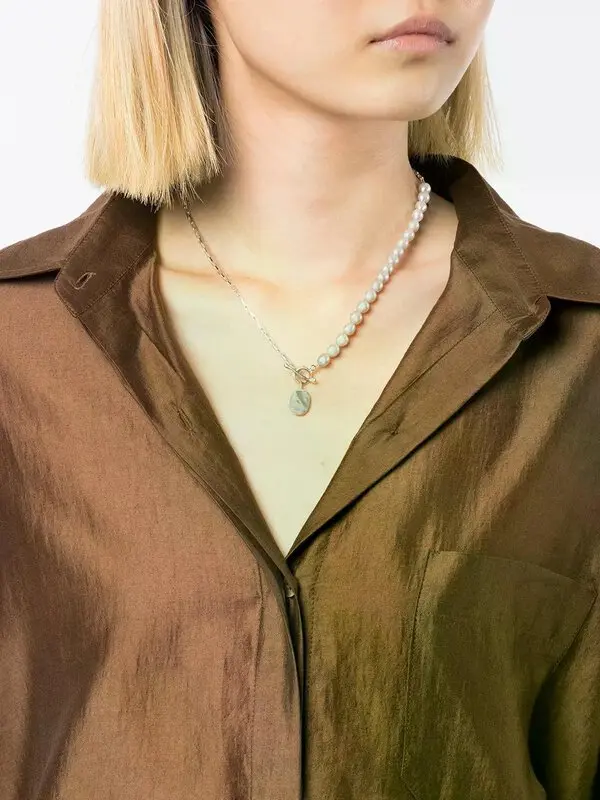 DOWER & HALL Luna Freshwater Pearl Embellished Necklace - White