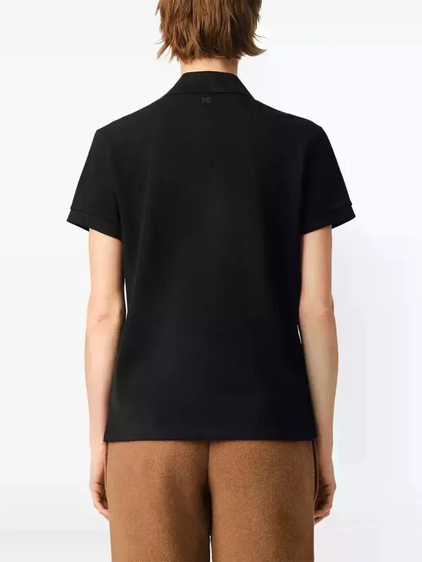 AMI Paris De Coeur Piqué Polo Shirt - Black