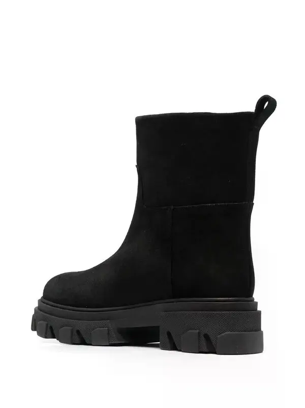 GIABORGHINI Lug-sole Suede Ankle Boots - Black