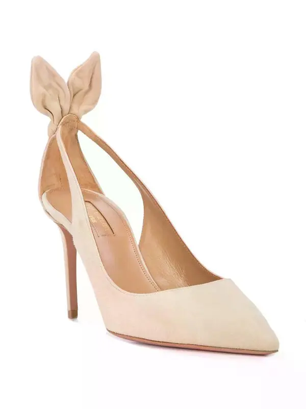 AQUAZZURA Suede Bow Detail Pumps