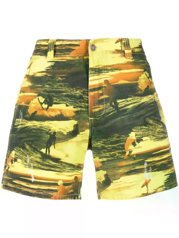 ERL Graphic-print Cotton Bermuda Shorts