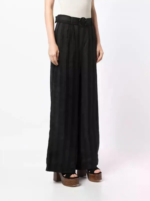 Evarae Ella Lined Trousers Linen Blend With Belted Waist