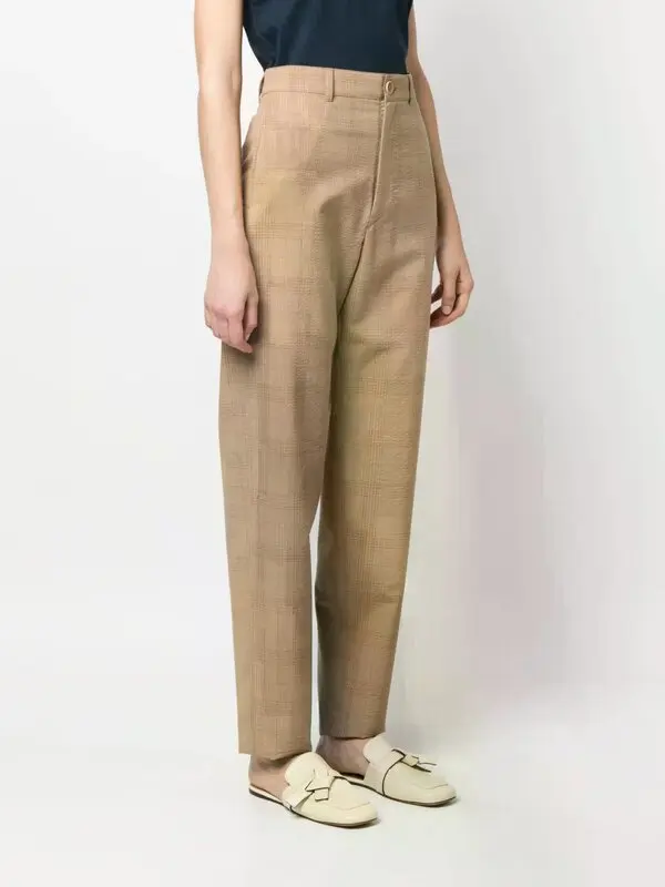 LEMAIRE Check-print High-waisted Trousers
