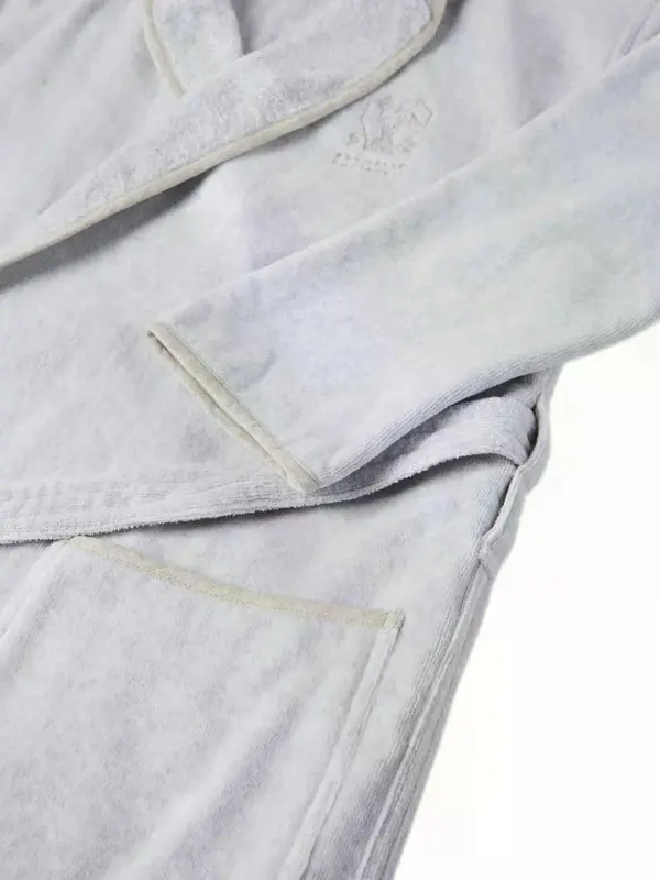 Brunello Cucinelli Logo-embroidered Bath Robe - Grey