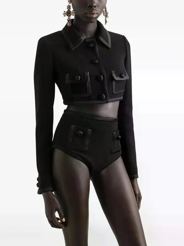 Dolce & Gabbana High-waisted Mini Shorts With Satin Trim