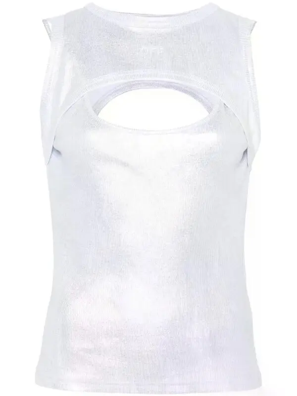 Off-White Tone Ribbed Tank Top