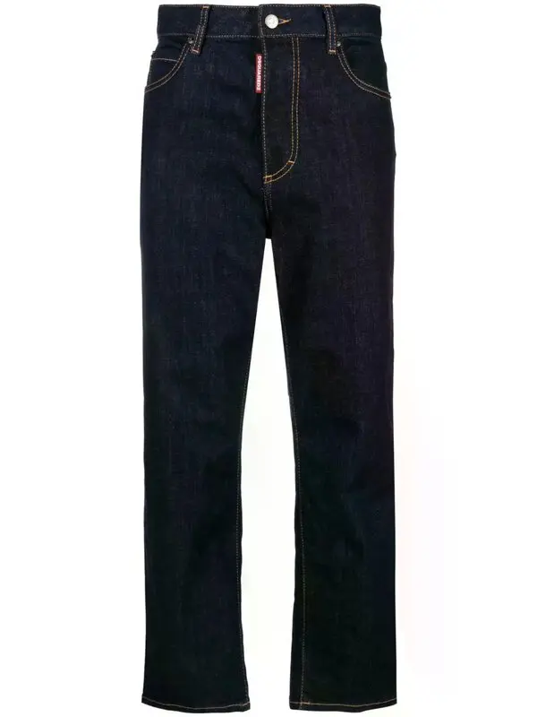Dsquared2 Logo Patch Straight Leg Jeans