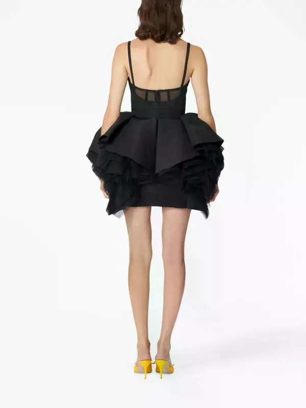 Carolina Herrera Ruffled Tulle Silk Dress