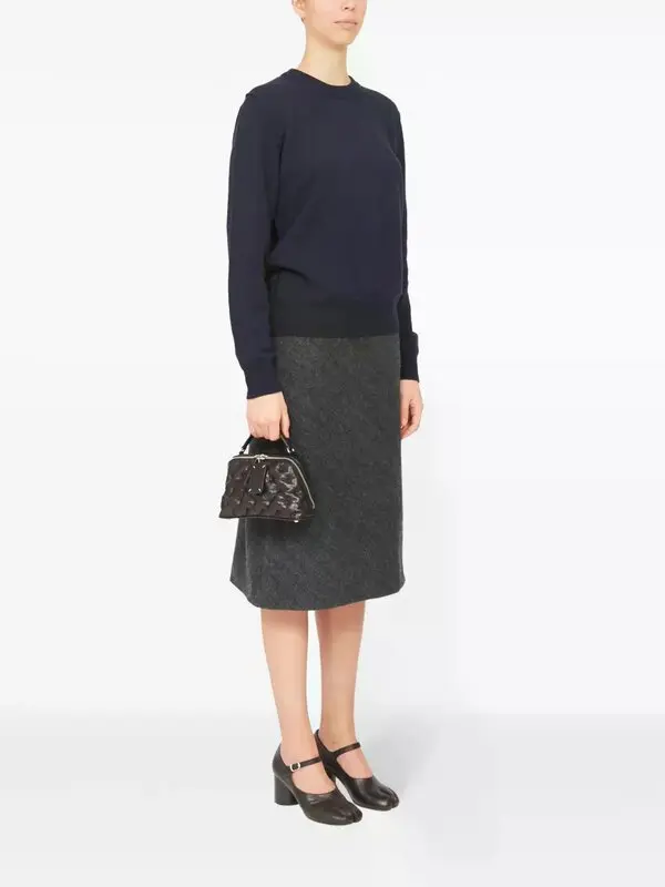 MAISON MARGIELA Glam Slam Embroidery Trapezoid Tote Bag - Black