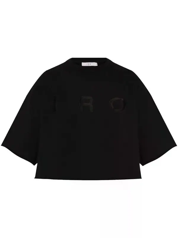 IRO PARIS Logo Print Cropped T-shirt - Black