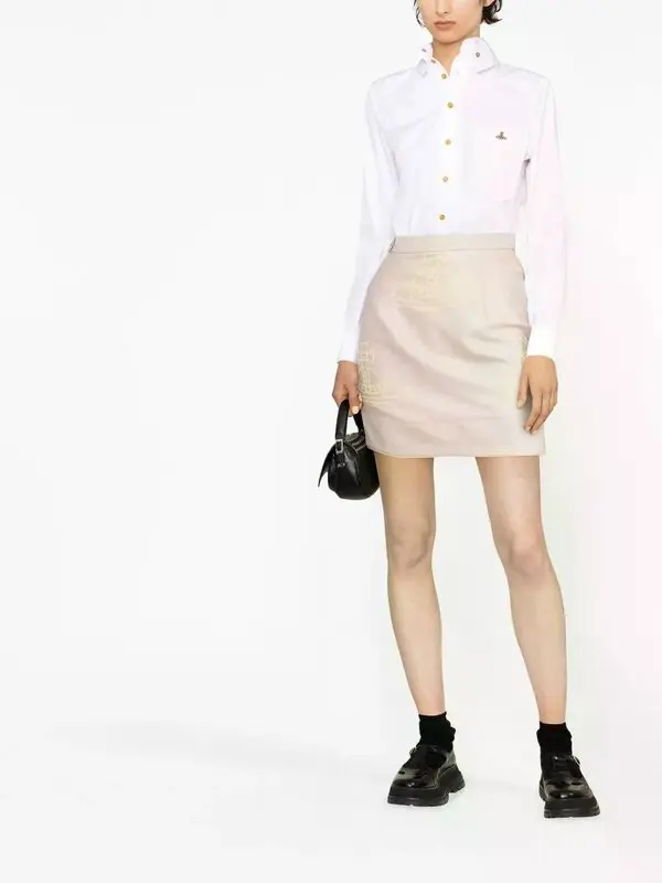 VIVIENNE WESTWOOD Rita Orb-print Wrap Skirt - Neutrals
