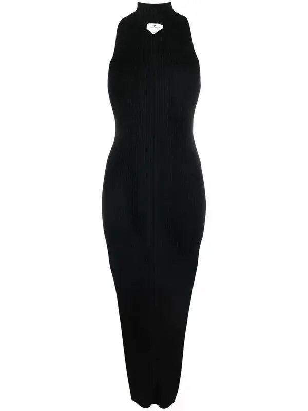 COURREGES Cut-out Ribbed Midi Dress